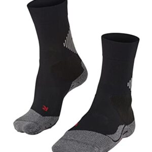 FALKE Unisex 4 GRIP Stabilizing Athletic Socks, Mid Calf, Compression Sock, Light Weight, Breathable Quick Dry, Nylon, Black (Black 3019), 9-10, 1 Pair