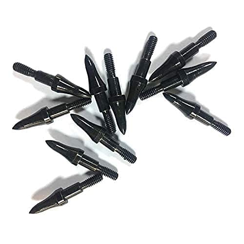 JJZS 12 Pack Steel Archery 75 Grain Field Points with 12 Pack Aluminum Arrow Inserts, Target Practice Arrow Tips and Inserts for 5/16 inch Carbon Arrows