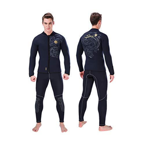 Dizokizo Wetsuit Top 5mm Long Sleeve Neoprene Wetsuit Jacket for Men