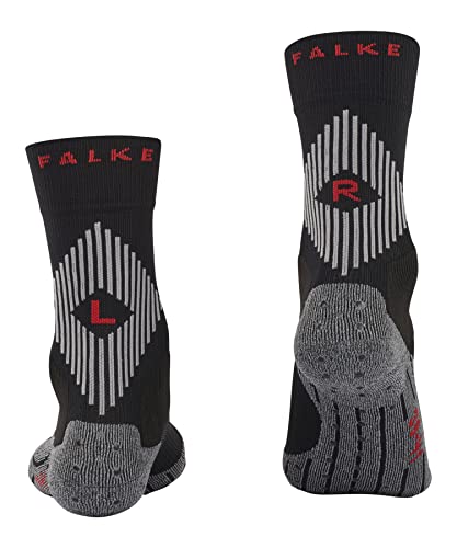 FALKE Unisex 4 GRIP Stabilizing Athletic Socks, Mid Calf, Compression Sock, Light Weight, Breathable Quick Dry, Nylon, Black (Black 3019), 9-10, 1 Pair