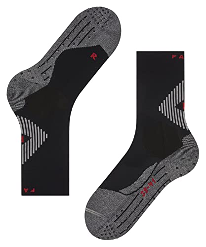 FALKE Unisex 4 GRIP Stabilizing Athletic Socks, Mid Calf, Compression Sock, Light Weight, Breathable Quick Dry, Nylon, Black (Black 3019), 9-10, 1 Pair