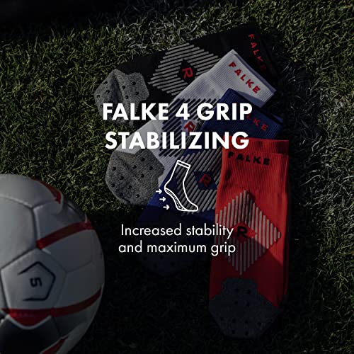 FALKE Unisex 4 GRIP Stabilizing Athletic Socks, Mid Calf, Compression Sock, Light Weight, Breathable Quick Dry, Nylon, Black (Black 3019), 9-10, 1 Pair