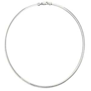 savlano 925 sterling silver 4mm italian solid flat omega chain necklace for women - made in italy comes with a gift box (17)