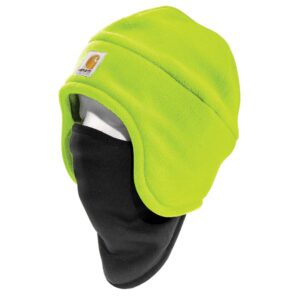 carhartt men's fleece 2-in-1 hat, brite lime, ofa