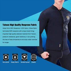 Dizokizo Wetsuit Top 5mm Long Sleeve Neoprene Wetsuit Jacket for Men