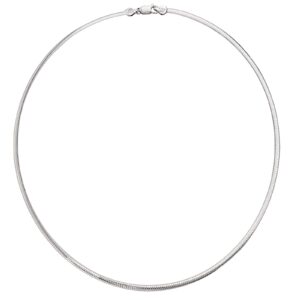 savlano 925 sterling silver 3mm italian solid flat omega chain necklace for women - made in italy comes with a gift box (16)