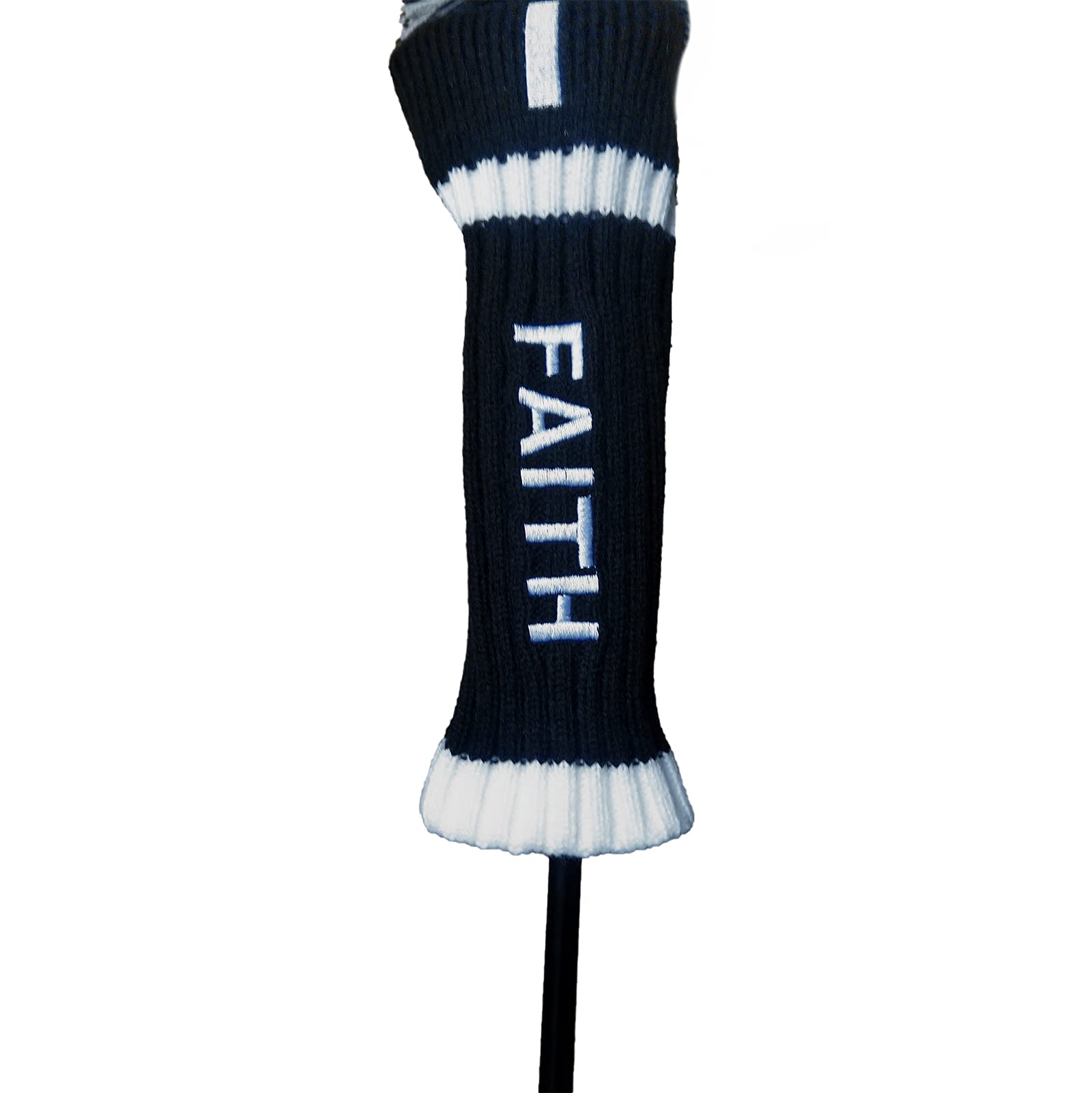 Knitted Golf Club Head Covers Driver Faith Cross Embroidered Gift Original 460cc Driver Wood POM POM