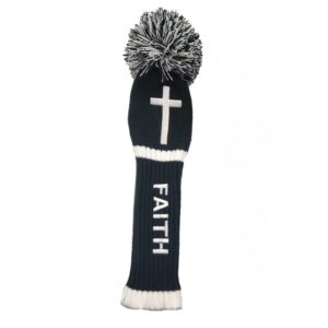 knitted golf club head covers driver faith cross embroidered gift original 460cc driver wood pom pom