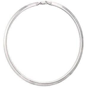 savlano 925 sterling silver 8mm italian solid flat omega chain necklace for women - made in italy comes with a gift box (18)