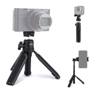 extendable camera mini tripod, 3 sections 360°pan and 90°tilt selfie stick tripod for canon g7x mark iii sony zv-1 rx100 vii action camera gopro hero 9/8/7/6 black dji osmo action