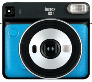 fujifilm instax square sq6 - instant film camera - (metallic blue, base)