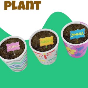 Paint & Plant Stoneware Flower Gardening Kit - Easter Gifts for Girls & Boys Ages 6-12 - Kids Arts & Crafts Project Birthday Gift, STEM Activity for Age 6, 7, 8, 9, 10, 11 & 12 Year Old Girl