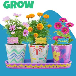 Paint & Plant Stoneware Flower Gardening Kit - Easter Gifts for Girls & Boys Ages 6-12 - Kids Arts & Crafts Project Birthday Gift, STEM Activity for Age 6, 7, 8, 9, 10, 11 & 12 Year Old Girl