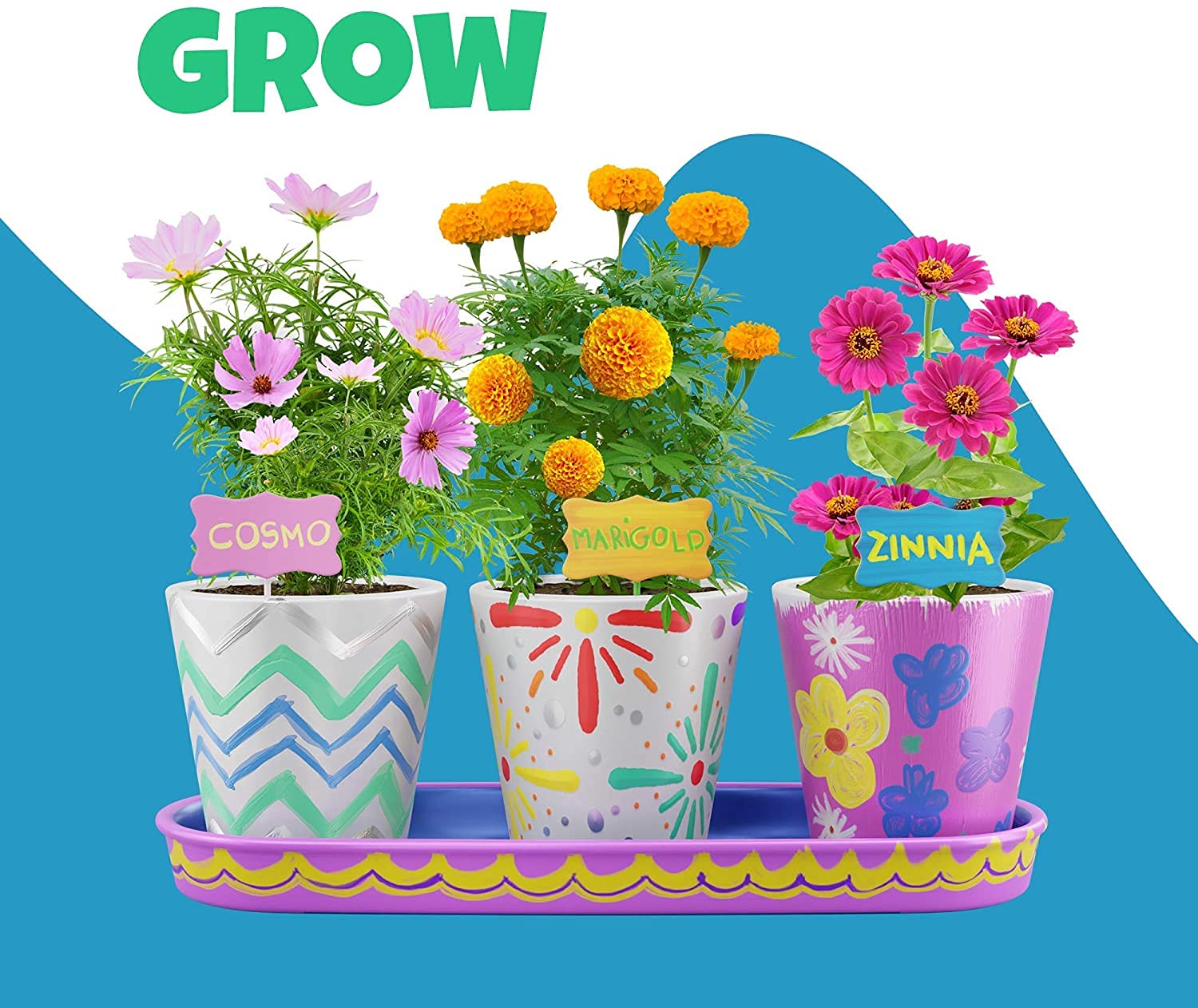 Paint & Plant Stoneware Flower Gardening Kit - Easter Gifts for Girls & Boys Ages 6-12 - Kids Arts & Crafts Project Birthday Gift, STEM Activity for Age 6, 7, 8, 9, 10, 11 & 12 Year Old Girl