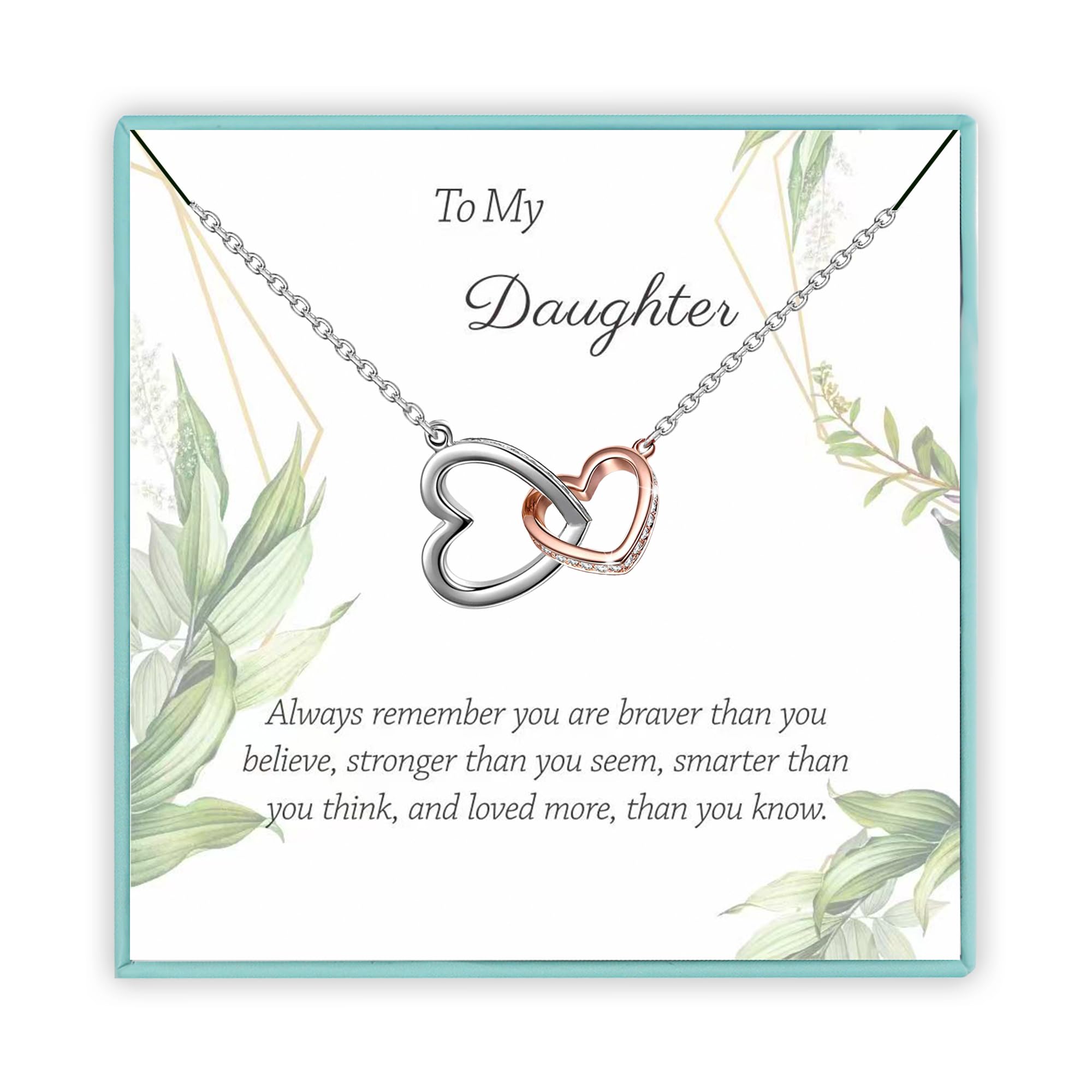 Sereney Daughter Necklace as Gifts for Daughter from Mom and Dad, Daughter Jewelry as Daughter Birthday Gifts from Father Mother, to Adult Daughter Gifts Ideas