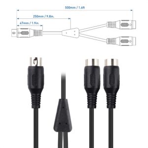 Cable Matters 5-PIN DIN MIDI Splitter Cable (Dual MIDI Cable) - 0.5 Meters / 1.6 Feet