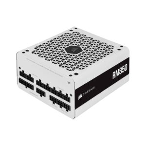 corsair rm series (2021), white, rm850, 850 watt, 80 plus gold certified, fully modular power supply