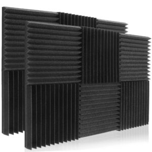 acoustic foam panels 24 pack 2”x12”x12” sound proof padding soundproofing studio foam wedges (24 square feet)