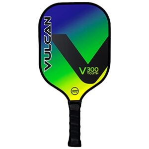 vulcan | v300 youth pickleball paddle | polypropylene core - fiberglass surface | usap approved | glow stick