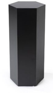 displays2go hexagon riser pedestal, laminate, 30-inch tall - black (smhexpd30blk)