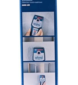 Bosch Professional Stud Finder GMS 120 (Drill Hole Marker, max. Detection Depth Wood/Magnetic Metal/Non-Magnetic Metal/Live Cable: 38/120/80/50 mm, in Cardboard Box) - Amazon Exclusive Set