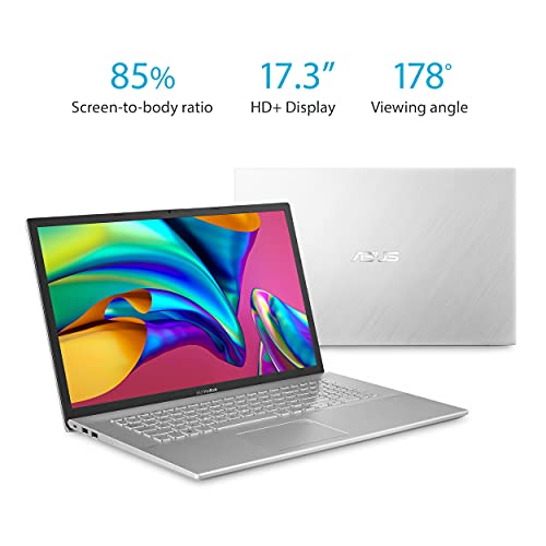 ASUS VivoBook S17 S712 Thin and Light 17.3â€ FHD Display, Windows 10 Home With Free Upgrade to Windows 11, AMD Ryzen 5 5500U CPU, 8GB DDR4 RAM, 128GB SSD + 1TB HDD, Transparent Silver, S712UA-DS54