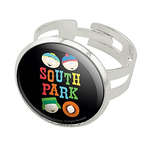 GRAPHICS & MORE South Park Characters Logo Silver Plated Adjustable Novelty Ring