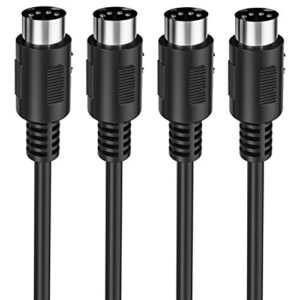 mellbree midi cable, 2-pack 3-feet male to male 5-pin midi cable compatible with midi keyboard, keyboard synth, rack synth, sampler, external sound card, sound source and other music gear