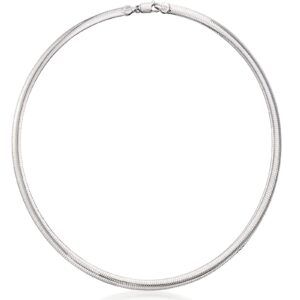 savlano 925 sterling silver 6mm italian solid flat omega chain necklace for women - made in italy comes with a gift box (16)