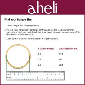 Aheli Ethnic Colorful Metal Bangles Chudha Set Stone Studded Bangle Set Indian Wedding Wear Fashion Jewelry for Women & Girls Peach