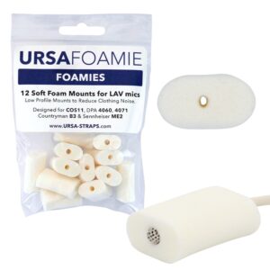 ursa foamies: soft foam mounts for wireless lav mics. can be stuck directly to the skin or costume. fits sanken cos11, sennheiser mke2, rode lav, dpa 4060/4070 (pack of 12) (white)