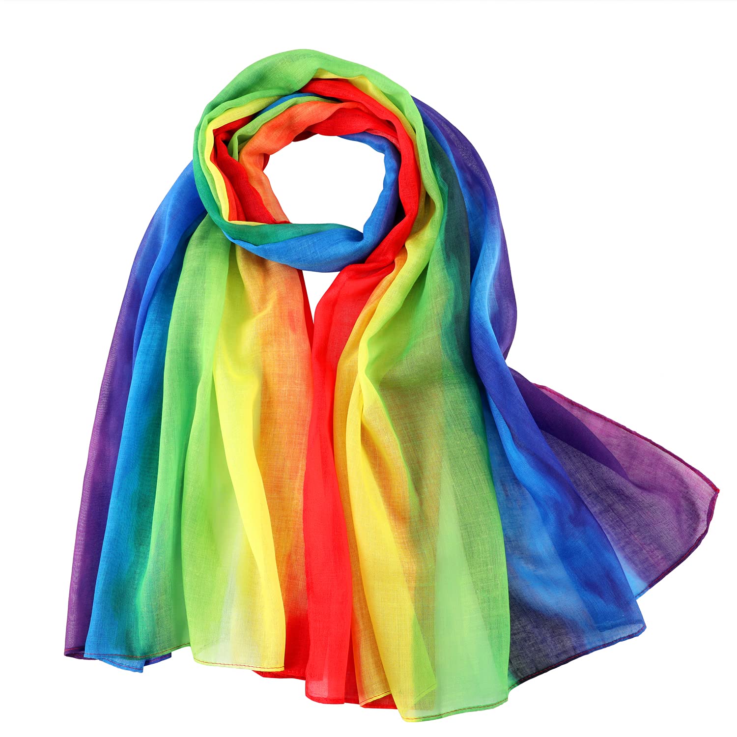 BlueSkyDeer womens Shawl Lightweight Rainbow Colors Fashion Scarves Sunscreen, Multicolor, Large