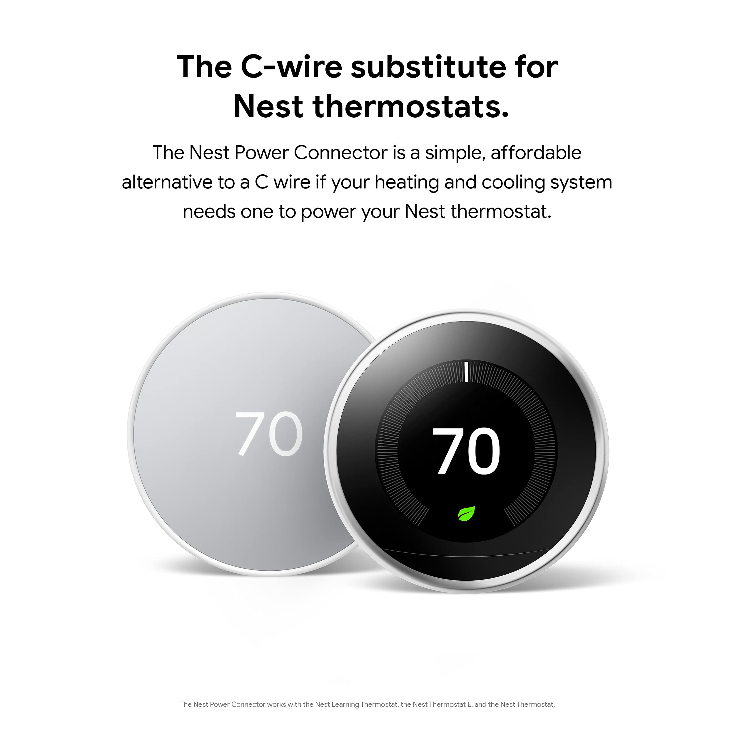 Google Nest Power Connector - C Wire Adapter for Smart Thermostats - 3.98in Accessory