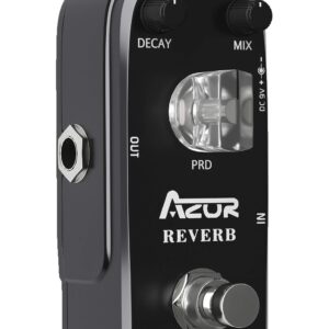 AZOR Pedal Power Adapter with Digital Reverb Guitar Effect Pedal Plate Reverb Hall and Church,Space Guitar Effect with True Bypass Aluminum Alloy