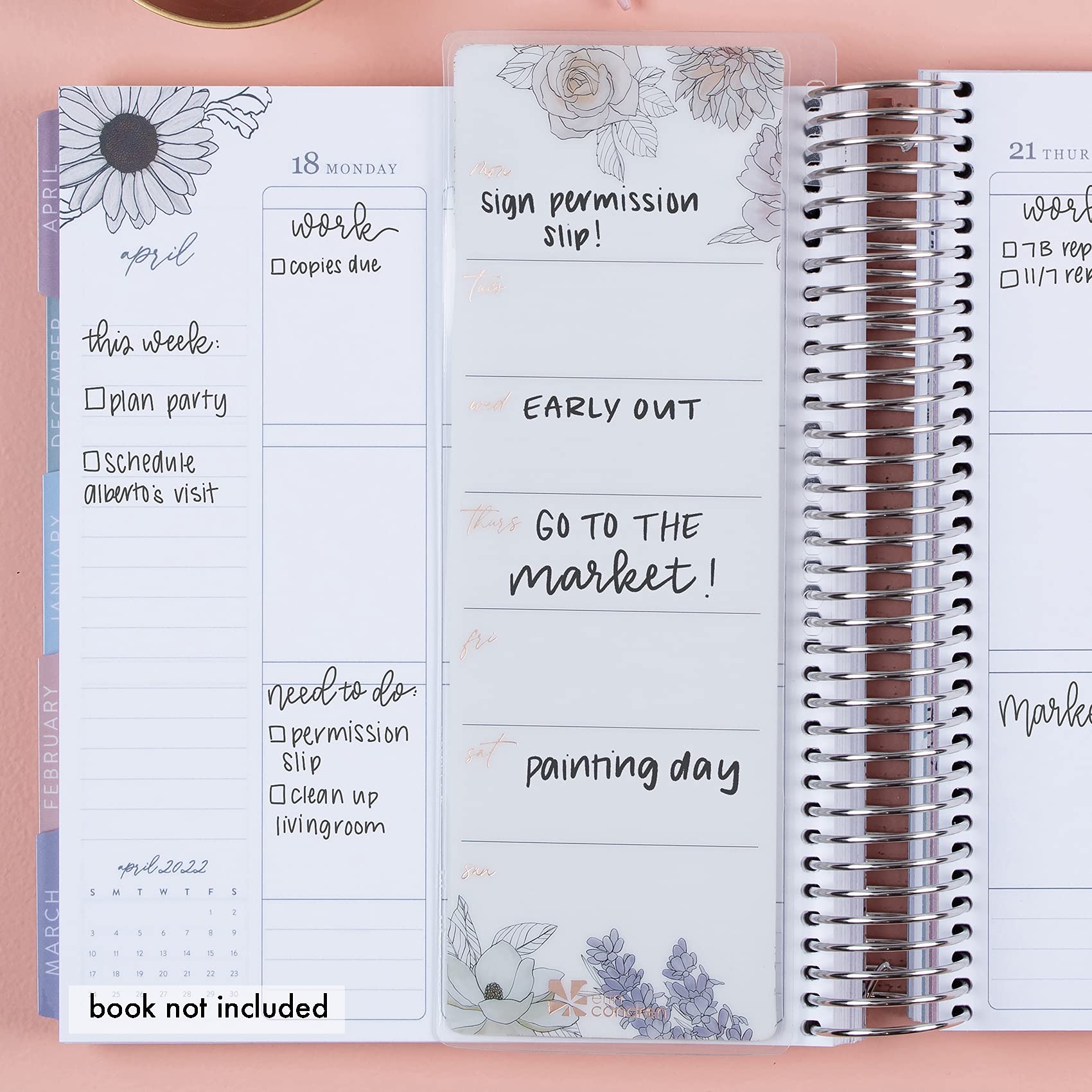 Snap-in to-Do List Dashboard in Flora, Double-Sided, Wet-Erase Dashboard You can Snap Into Your Coiled Planner or Binder, Tackle to-Dos and Track Tasks in Style by Erin Condren