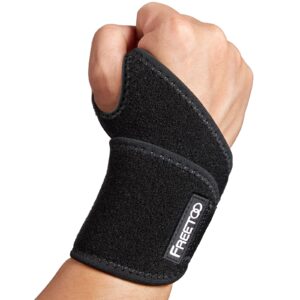 freetoo air mesh wrist brace for carpal tunnel support for pain relief, compression wrist support strap at work for women men,adjustable wrist guard fit right left hand for arthritis tendonitis