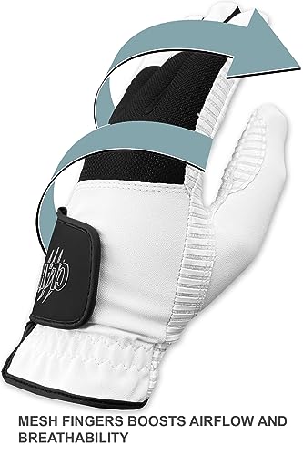 CaddyDaddy Claw MAX Golf Gloves for Men | Flex-Mesh Design | Traditional Fit Feels Like Leather | Lasts 3-5 Times Longer Than Leather | Silicone-Web Coating for Maximum Grip | Washable | LH-XL