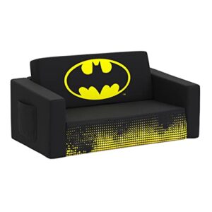 batman cozee flip-out sofa - 2-in-1 convertible sofa to lounger for kids by delta children