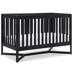 delta children tribeca 4-in-1 baby convertible crib, midnight grey