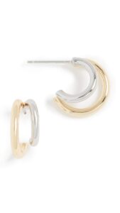 shashi women's gemini hoops, gold/silver, one size