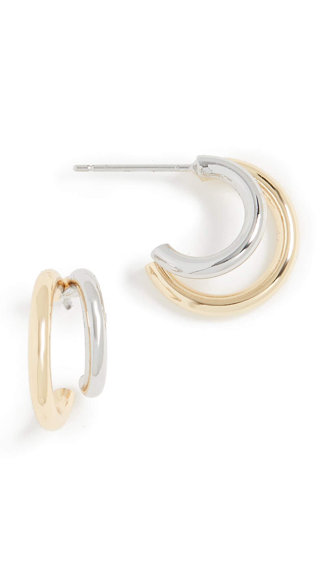 SHASHI Women's Gemini Hoops, Gold/Silver, One Size