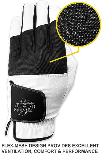 CaddyDaddy Claw MAX Golf Gloves for Men | Flex-Mesh Design | Traditional Fit Feels Like Leather | Lasts 3-5 Times Longer Than Leather | Silicone-Web Coating for Maximum Grip | Washable | LH-XL