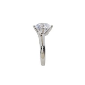 ORO LEONI 925 Sterling Silver Cubic Zirconia 7 Ct Round Solitaire Ring, Size 7