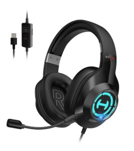 hecate by edifier g2 ii gaming headset, usb wired gaming headphones with mic, headset for pc/ ps4/ps5/mac/led rgb lighting with 7.1 surround sound, 50mm drivers -black