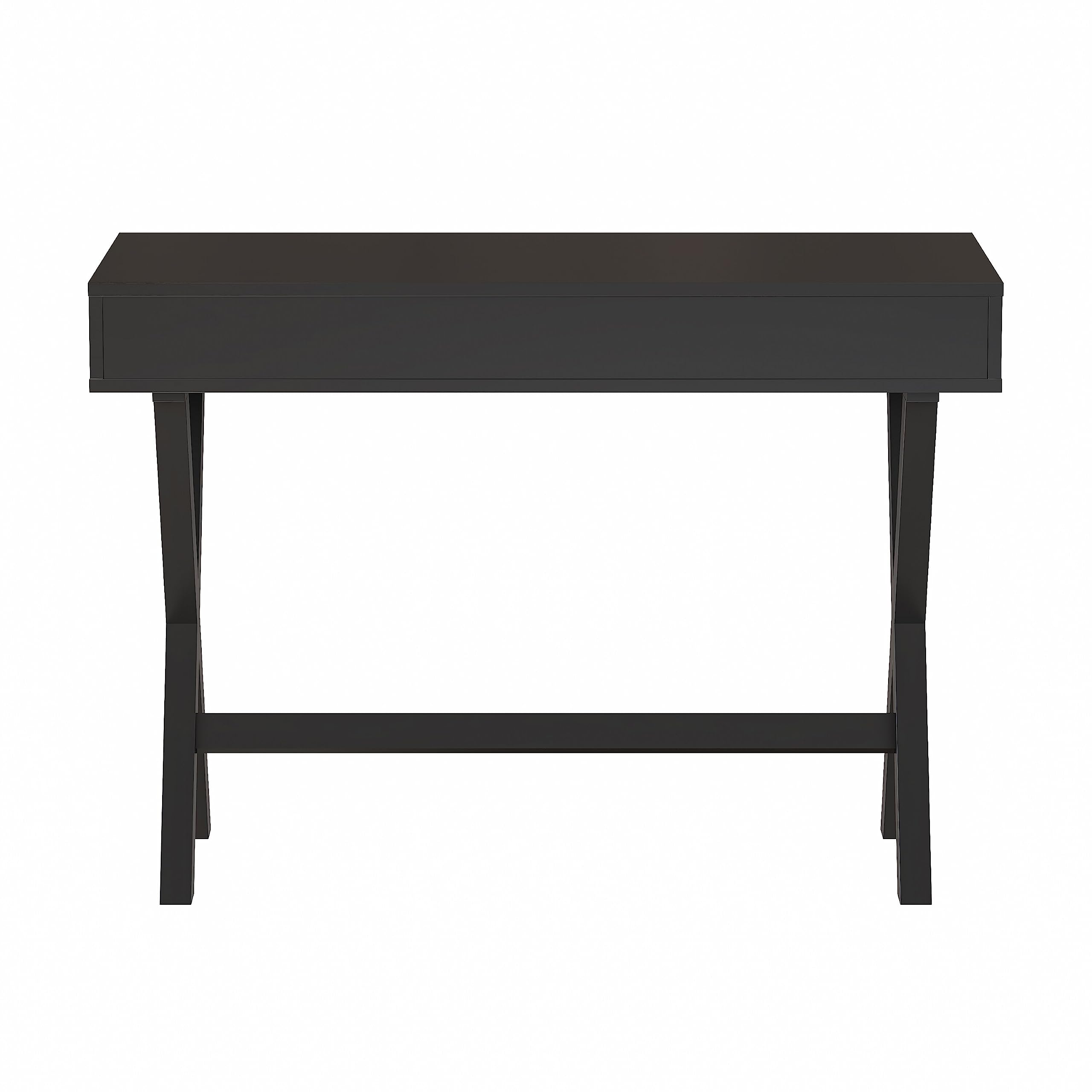 Flash Furniture Dolly Computer Desk - Black Writing Desk with Open Storage Compartments - 42" Long Home Office Desk Table for Bedroom