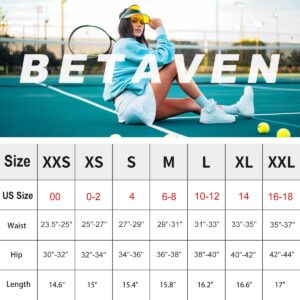 Betaven Pleated Tennis Skirts for Women with Pockets Build in Shorts Golf Skort High Waisted Athletic Running Activewear,A-Black,Medium