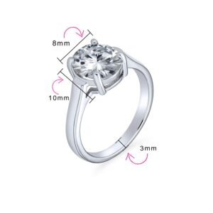 Personalize Simple 3CT Classic AAA CZ Brilliant Cut Cubic Zirconia Oval Solitaire Engagement Ring .925 Sterling Silver For Women Promise Ring Customizable