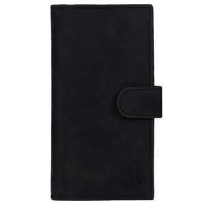 neomonte handmade rfid leather checkbook covers for men and women with 6 credit card & 1 id slot and pen holder