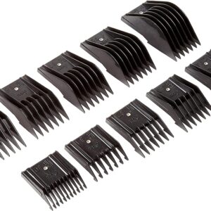 Oster A5 Dual Speed Grooming Clipper with Detachable Cryogen-X Blades #10 and #7F 7 Piece Universal Combs Guides Set