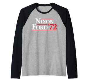 nixon ford retro election 1972 raglan baseball tee